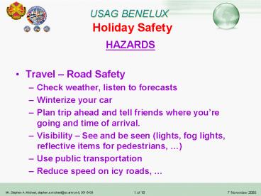 PPT – Holiday Safety PowerPoint presentation | free to view - id: 41f4e ...