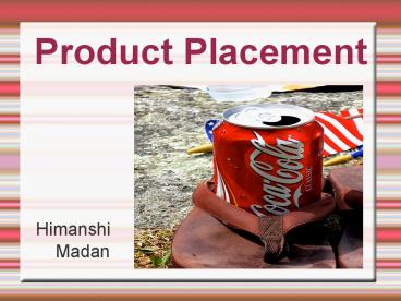 Product Placement presentation | free to view
