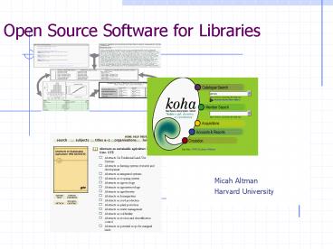 PPT – Open Source Software for Libraries PowerPoint presentation | free ...