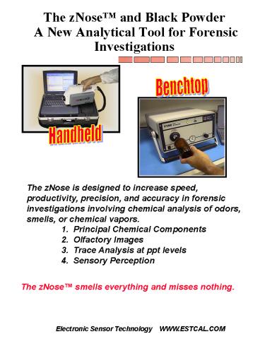 The zNose and Black Powder A New Analytical Tool for Forensic ...