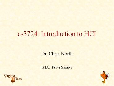 PPT – cs3724: Introduction to HCI PowerPoint presentation | free to ...