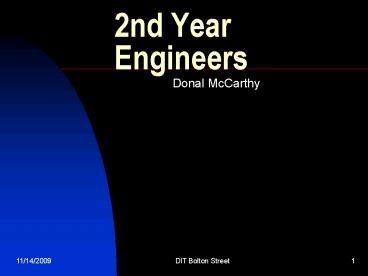 2nd Year Engineers presentation | free to view