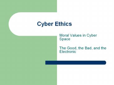 Cyber Ethics presentation | free to download