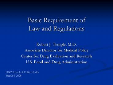 Basic Requirement of Law and Regulations presentation | free to view