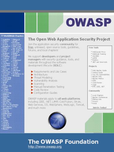 PPT – OWASP Presentation PowerPoint presentation | free to view - id ...