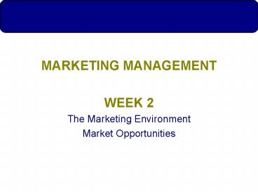 PPT – MARKETING MANAGEMENT PowerPoint presentation | free to view - id ...