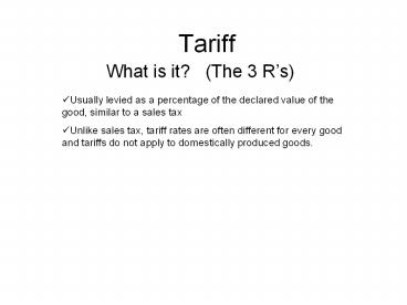 Tariff presentation | free to download