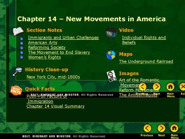 Chapter 14 New Movements in America presentation | free to view