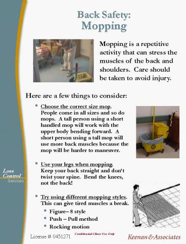PPT – Back Safety: Mopping PowerPoint presentation | free to view - id ...