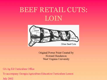 BEEF RETAIL CUTS: LOIN presentation | free to view