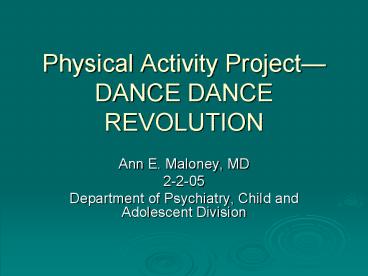 Physical Activity Project presentation | free to download