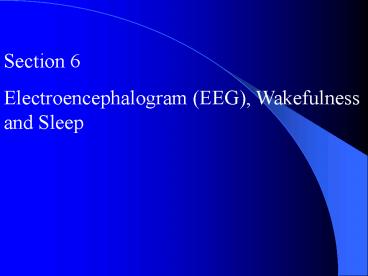 PPT – Electroencephalogram EEG, Wakefulness and Sleep PowerPoint ...