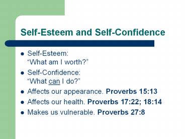 Self-Esteem and Self-Confidence presentation | free to download
