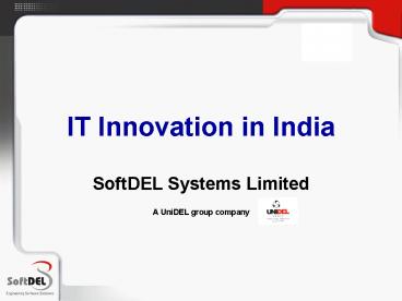 IT Innovation in India presentation | free to view