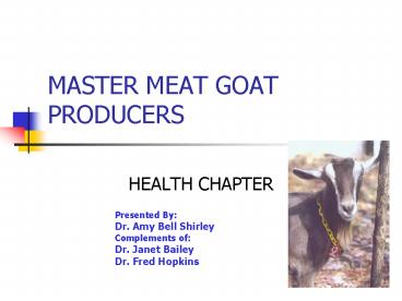 MASTER MEAT GOAT PRODUCERS presentation | free to view