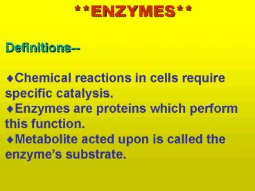 ENZYMES presentation | free to view
