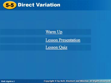 PPT – Direct Variation PowerPoint presentation | free to view - id ...