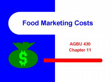 Food Marketing Costs presentation | free to view