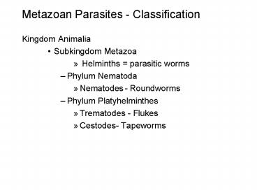 PPT – Metazoan Parasites Classification PowerPoint presentation | free ...