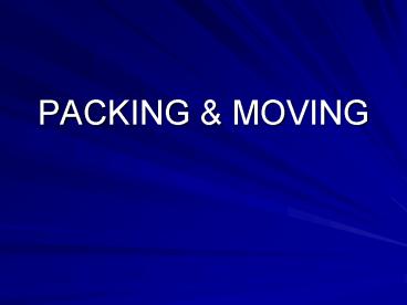 PACKING presentation | free to view