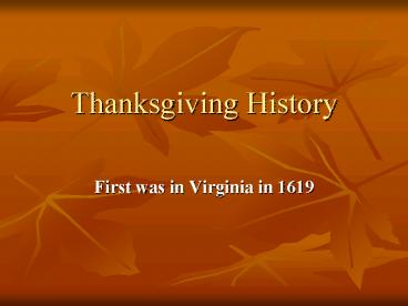 Thanksgiving History presentation | free to view