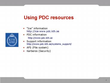 Using PDC resources presentation | free to view