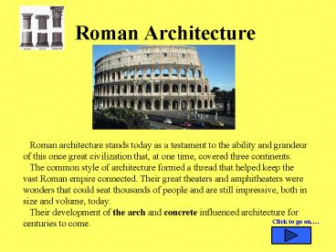 Roman Architecture presentation | free to view