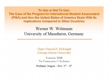PPT – To Use or Not To Use: The Case of the Program for International ...