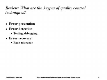 Review: What are the 3 types of quality control techniques ...