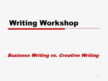 Writing Workshop presentation | free to view
