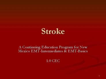 Stroke presentation | free to view