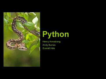 Python presentation | free to download
