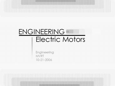 PPT – Electric Motors PowerPoint presentation | free to view - id ...