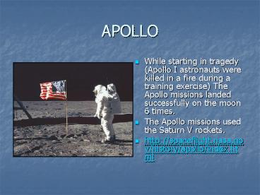 PPT – APOLLO PowerPoint presentation | free to view - id: 5470b-YmUxM