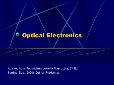Optical Electronics presentation | free to view