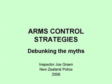 ARMS CONTROL STRATEGIES presentation | free to view
