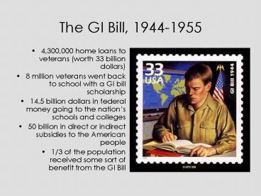 The GI Bill, 19441955 presentation | free to view