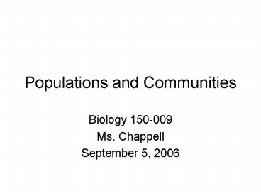 PPT – Populations and Communities PowerPoint presentation | free to ...