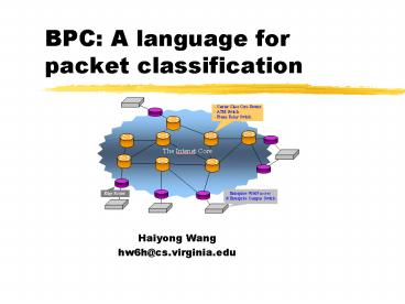 BPC: A language for packet classification presentation | free to download