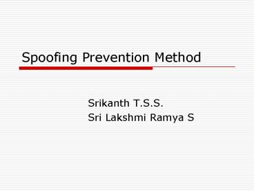 PPT – Spoofing Prevention Method PowerPoint presentation | free to view ...