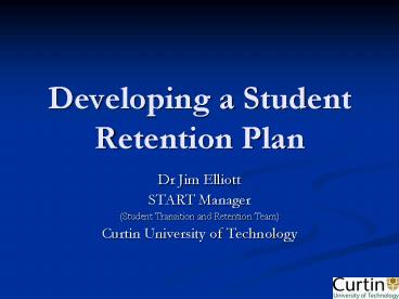 Developing a Student Retention Plan presentation | free to view