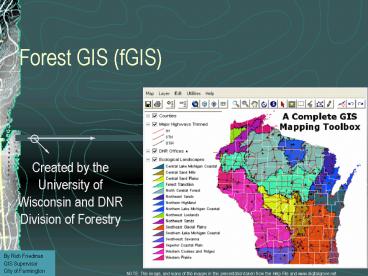 Forest GIS fGIS presentation | free to view