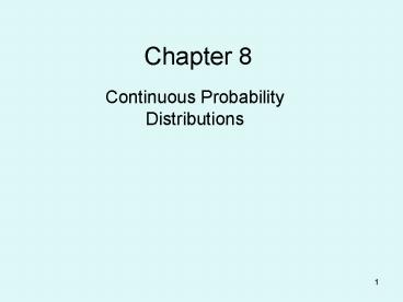 PPT – Continuous Probability Distributions PowerPoint presentation ...