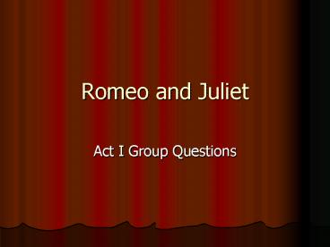 Romeo and Juliet presentation | free to view