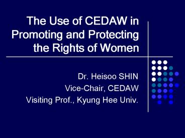 The Use of CEDAW in Promoting and Protecting the Rights of Women ...