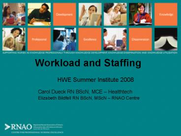 Workload and Staffing presentation | free to view