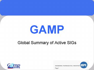 GAMP presentation | free to view