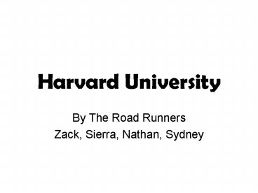 Harvard University presentation | free to view