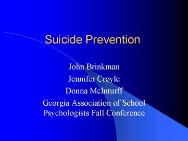 PPT – Suicide Prevention PowerPoint presentation | free to view - id ...