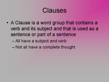 Clauses presentation | free to view